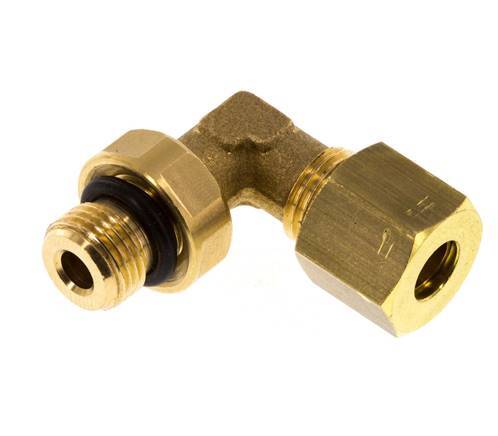 6mm & G1/8'' Messing L-Vorm Knelfitting Buitendraad 150bar NBR Verstelbaar DIN EN 1254-2 ...