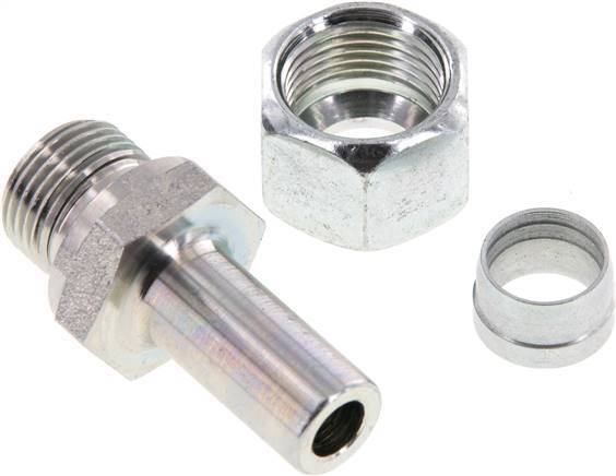 12L & G3/8'' Verzinkt Stalen Rechte Draaidoorvoer Buitendraad 315bar NBR Verstelbaar ISO 8434-1 ...