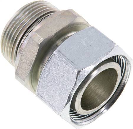 35L & G1-1/4'' Verzinkt Stalen Rechte Draaidoorvoer Buitendraad 160bar NBR Verstelbaar ISO 8434 ...