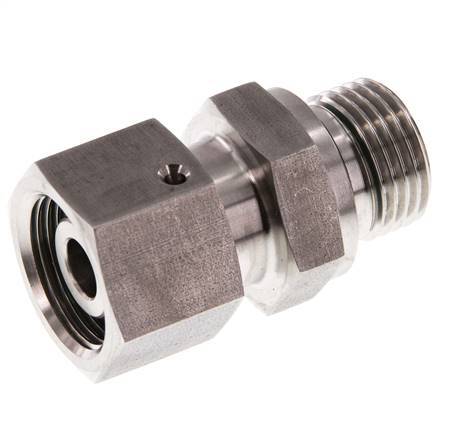 14S & G1/2'' RVS Rechte Draaidoorvoer Buitendraad 630bar FKM O-ring en Afdichtconus Verstelbaar ...