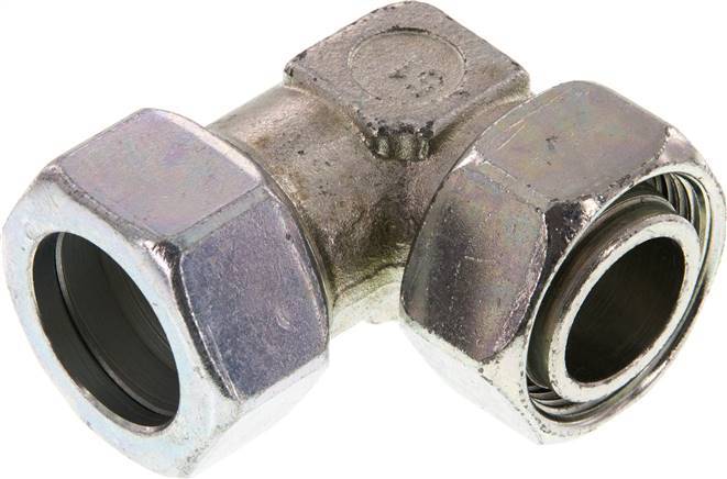28L Verzinkt Stalen L-Vorm Snijringkoppeling Draaidoorvoer 160bar NBR | Tameson.nl