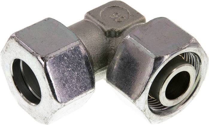 25S Verzinkt Stalen L-Vorm Snijringkoppeling Draaidoorvoer 400bar NBR | Tameson.nl