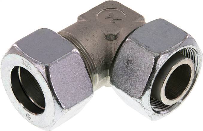 30S Verzinkt Stalen L-Vorm Snijringkoppeling Draaidoorvoer 400bar NBR | Tameson.nl