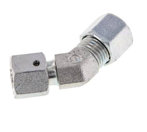 8L Verzinkt Stalen 45gr L-stuk Snijringkoppeling Draaidoorvoer 315bar NBR O-ring en Afdichtconus ...