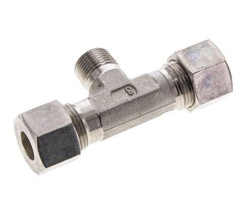 12S & R3/8'' RVS T-stuk Knelfitting Buitendraad 400bar ISO 8434-1 | Tameson.nl