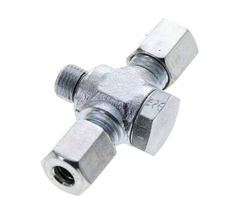 6L & M10x1 Verzinkt Stalen T-Draaidoorvoer Snijringkoppeling Buitendra | Tameson.nl
