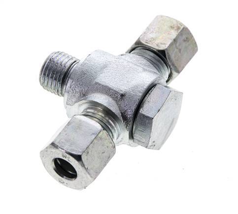 8L & G1/4'' Verzinkt Stalen T-Draaidoorvoer Snijringkoppeling Buitendraad 315bar NBR ISO 8434-1 ...