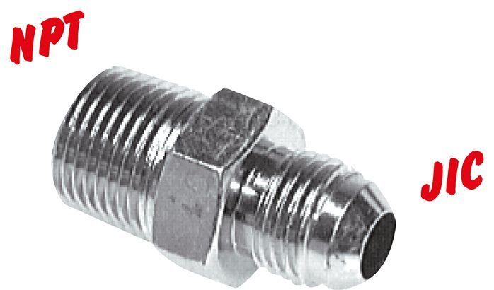 JIC Dubbele Nippel UNF 7/16''-20 X 1/2'' NPT Staal 210bar [2 Stuks] | Tameson.nl