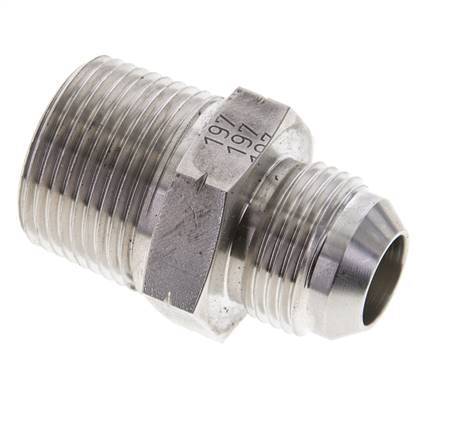 JIC Dubbele Nippel UN 1-1/16''-12 X 1'' NPT RVS 140bar | Tameson.nl