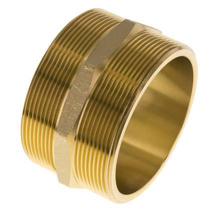 Dubbele Nippel G3'' Messing Vlakke Afdichting 16bar 89mm Hex | Tameson.nl