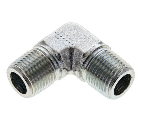 1/2'' NPT Buitendraad Verzinkt Stalen L-Fitting 90graden 225 Bar - Hydrauliek | Tameson.nl