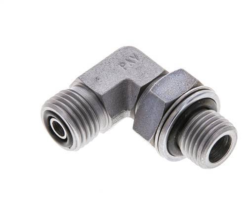 UNF 9/16''-18 x G 1/4'' Buitendraad Verzinkt Stalen L-Fitting 90graden ORFS 400 Bar - Hydrauliek ...