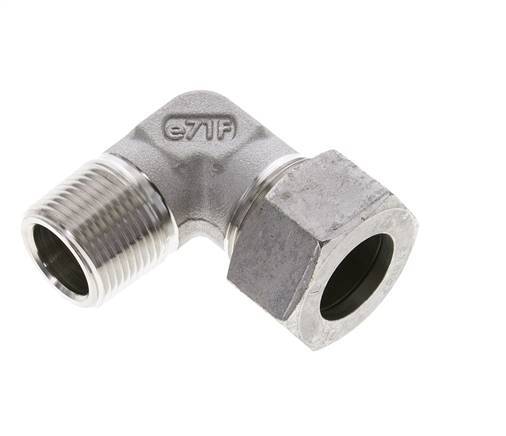 3/4'' NPT Buitendraad x 22L RVS Elbow 90deg Snijring 160 Bar DIN 2353 | Tameson.nl