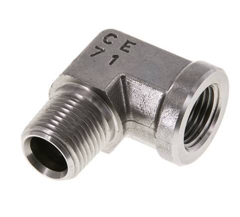 3/4'' NPT x 3/4'' NPT M/F RVS L-Fitting 90graden 170 Bar - Hydrauliek | Tameson.nl
