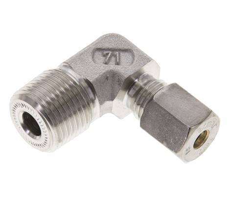 1/2'' NPT Buitendraad x 6S RVS L-Knelfitting 90 graden 630 Bar DIN 235 | Tameson.nl