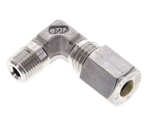 1/8'' NPT Buitendraad x 6L RVS L-Knelfitting 90 graden 315 Bar DIN 2353 | Tameson.nl
