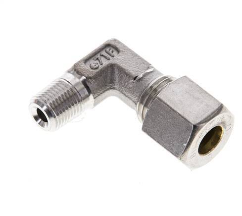 1/8'' NPT Buitendraad x 8L RVS L-Knelfitting 90 graden 315 Bar DIN 2353 | Tameson.nl