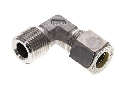 3/8'' NPT Buitendraad x 10L RVS L-Knelfitting 90 graden 315 Bar DIN 23 | Tameson.nl