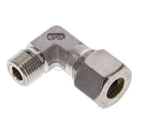 3/8'' NPT Buitendraad x 12S RVS L-Knelfitting 90 graden 630 Bar DIN 2353 | Tameson.nl