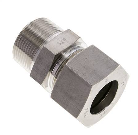 1 1/4'' NPT Buitendraad x 30S RVS Rechte Snijring Koppeling 400 Bar DIN 2353 | Tameson.nl