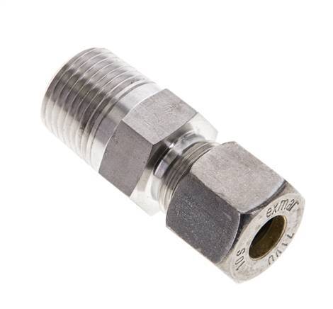 1/2'' NPT Buitendraad x 10S RVS Rechte Knelfitting 630 Bar DIN 2353 | Tameson.nl