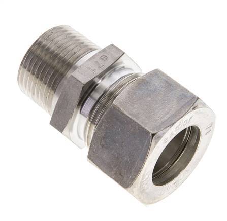 3/4'' NPT Buitendraad x 22L RVS Rechte Knelfitting 160 Bar DIN 2353 | Tameson.nl
