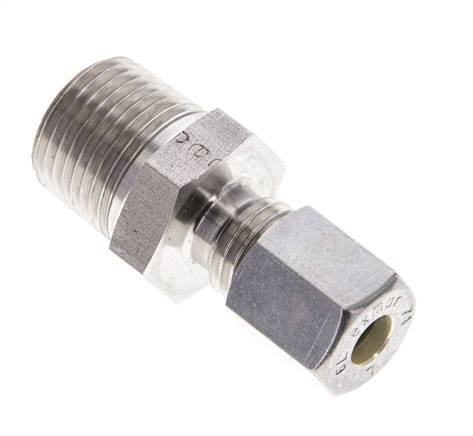 3/8'' NPT Buitendraad x 6L RVS Rechte Knelfitting 315 Bar DIN 2353 | Tameson.nl