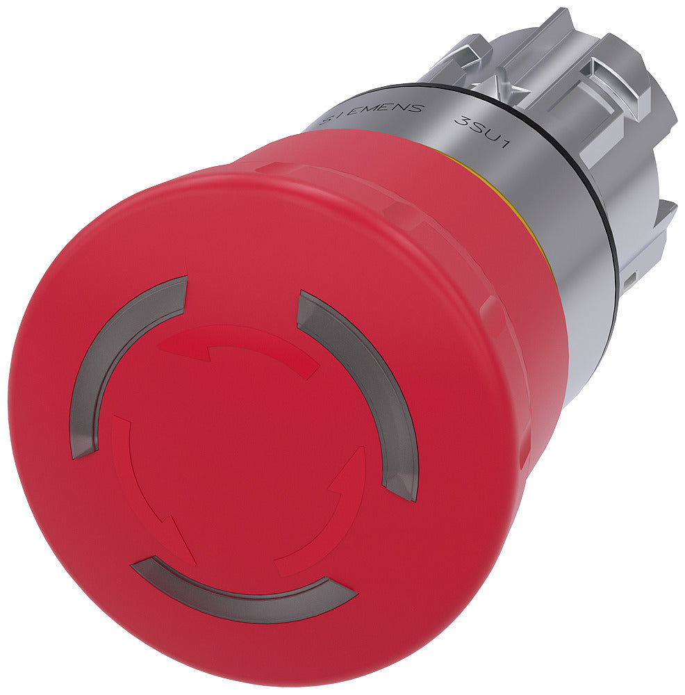 Siemens Verlichte Noodstopknop 40mm Metaal - 3SU10511HB200AA0 | Tameson.nl