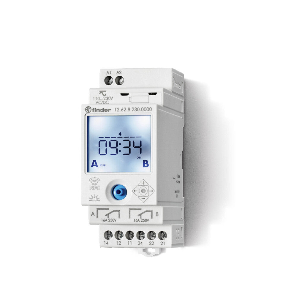 Digitale Wekker Timer Schakelaar 2CO 16A 230V NFC - 12.62.8.230.0000 ...
