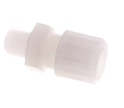 12x10mm & G1/4'' PVDF Rechte Knelfitting Buitendraad 10bar | Tameson.nl