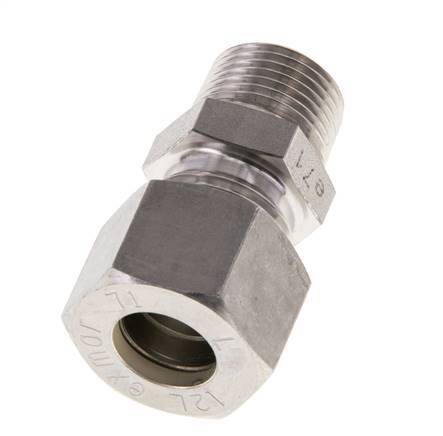12L & R3/8'' RVS Rechte Knelfitting Buitendraad 315bar ISO 8434-1 | Tameson.nl
