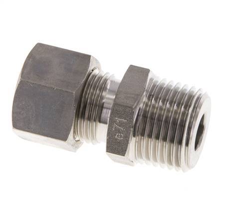 12L & R1/2'' RVS Rechte Knelfitting Buitendraad 315bar ISO 8434-1 | Tameson.nl