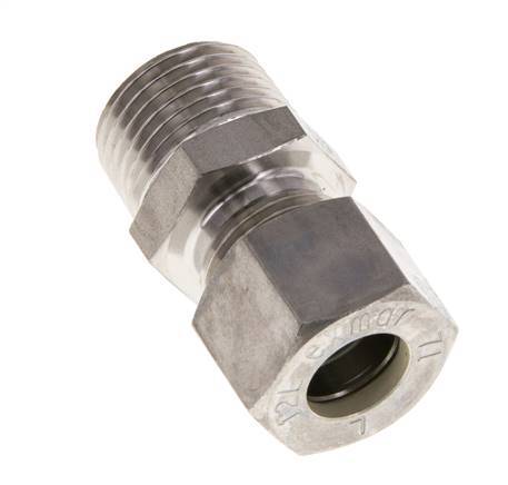 12L & R1/2'' RVS Rechte Knelfitting Buitendraad 315bar ISO 8434-1 | Tameson.nl