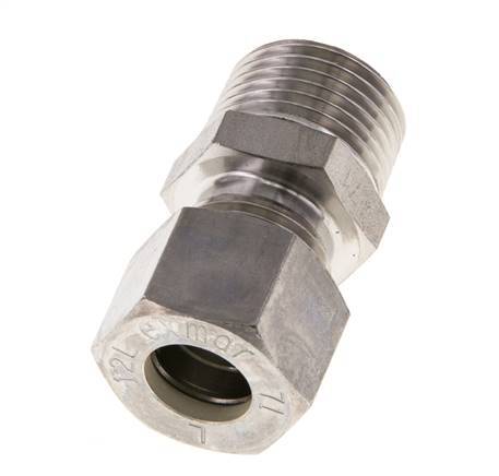 12L & R1/2'' RVS Rechte Knelfitting Buitendraad 315bar ISO 8434-1 | Tameson.nl