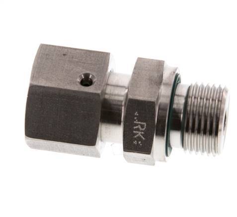 10S & G3/8'' RVS Rechte Draaidoorvoer Buitendraad 630bar FKM O-ring en Afdichtconus Verstelbaar ...