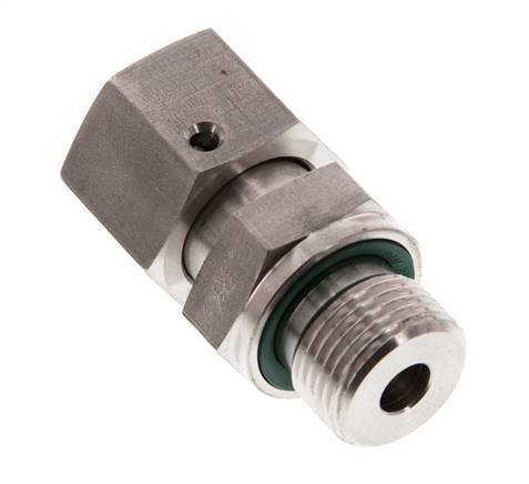 10S & G3/8'' RVS Rechte Draaidoorvoer Buitendraad 630bar FKM O-ring en Afdichtconus Verstelbaar ...