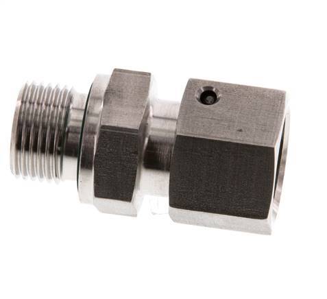 10S & G3/8'' RVS Rechte Draaidoorvoer Buitendraad 630bar FKM O-ring en Afdichtconus Verstelbaar ...