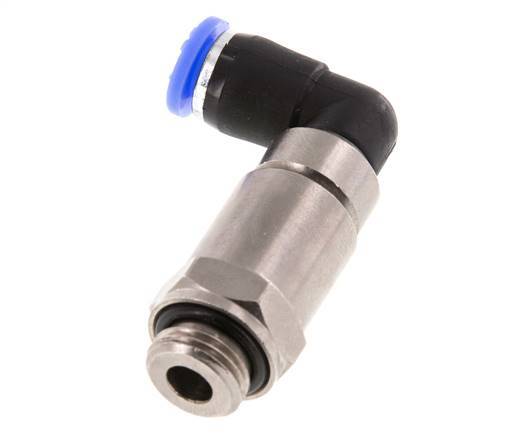 6mm & G1/4'' L-stuk Hoge Snelheid Draaidoorvoer Insteek Buitendraad Vernikkeld Messing/PBT NBR ...