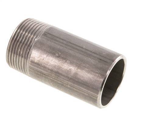 R 1 1/4'' Buitendraad x 42.4mm RVS Pijpnippel met Las uiteinde 20 Bar ...